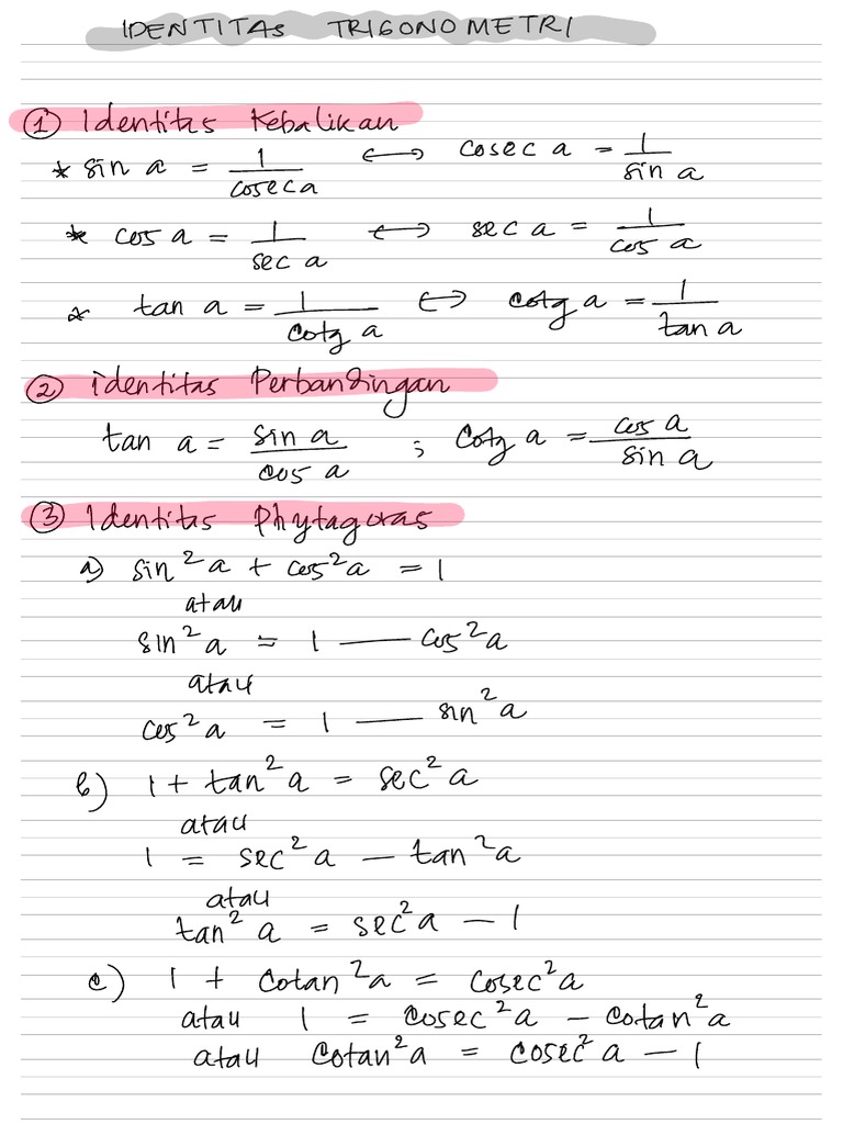 Identitas Trigonometri - 20210426 - 083234 | PDF