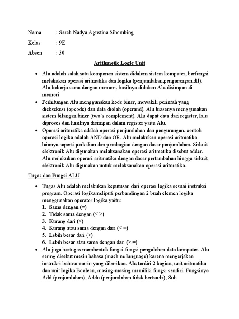 Arithmetic Logic Unit | PDF