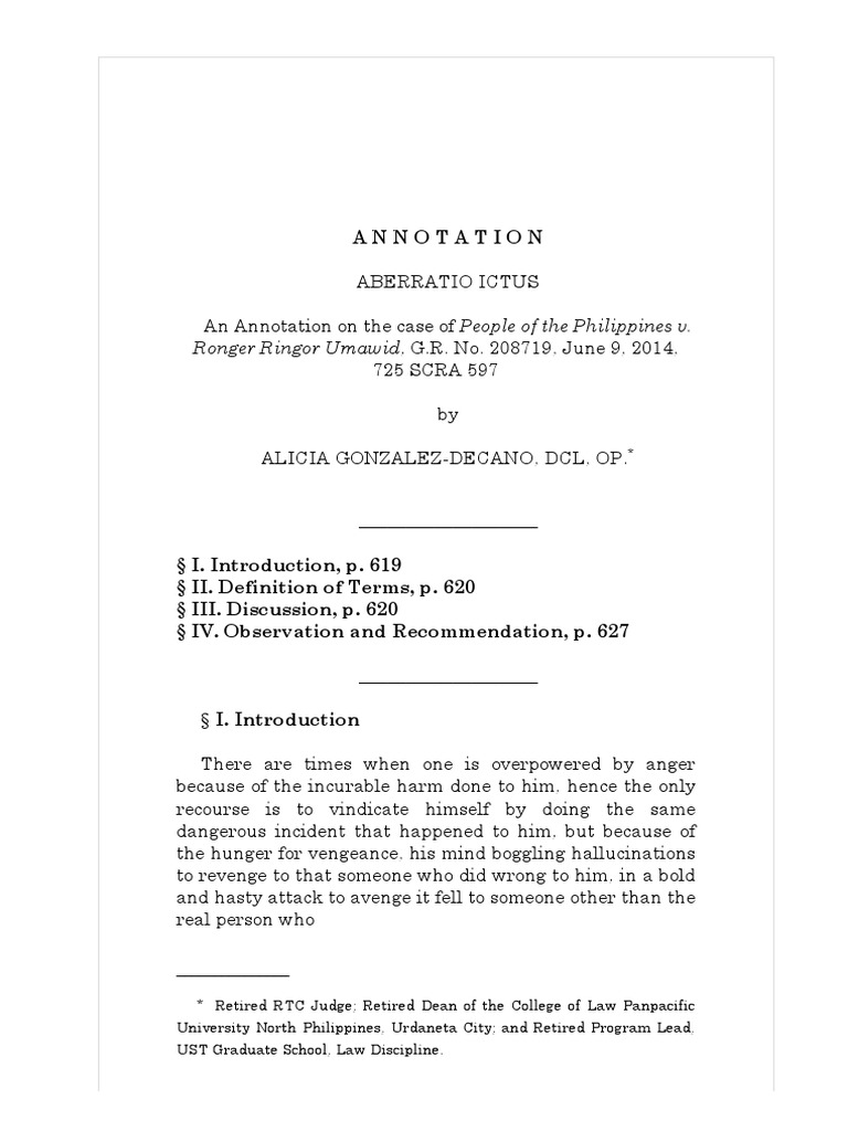 Aberratio Ictus | PDF | Intention (Criminal Law) | Assault