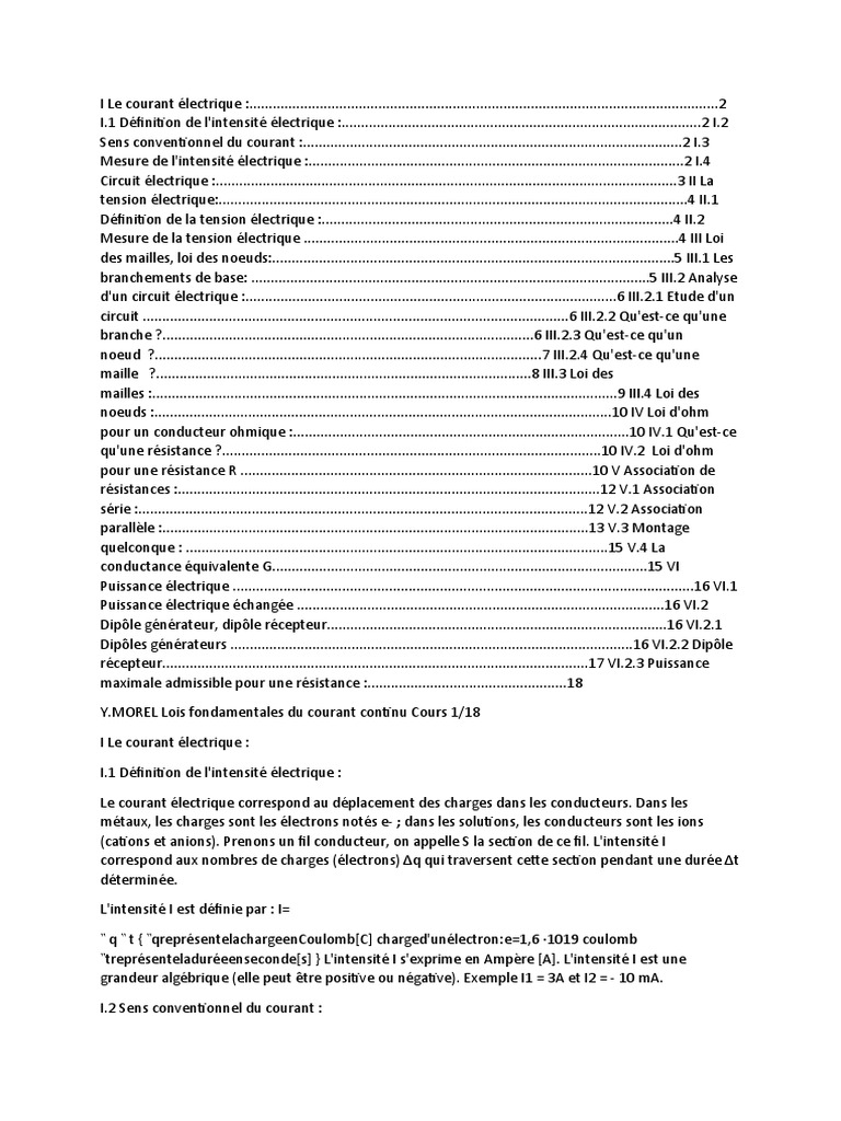 Courant | PDF | Courant électrique | Tension électrique