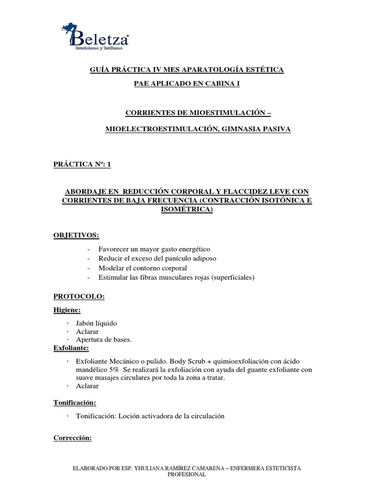 Guía Práctica Iv Mes Aparatología Estética 2022 | PDF