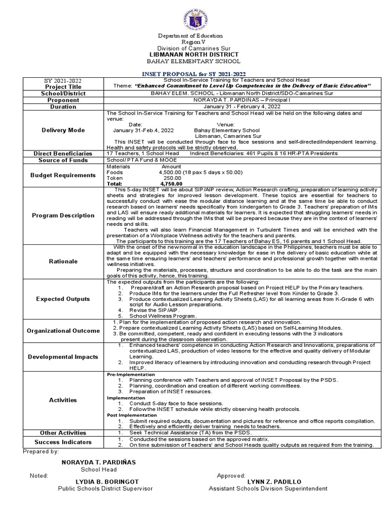 2023 INSET Proposal | PDF
