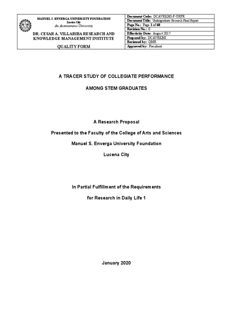 Tracer Study of STEM Graduate Performance | PDF | Science, Technology ...
