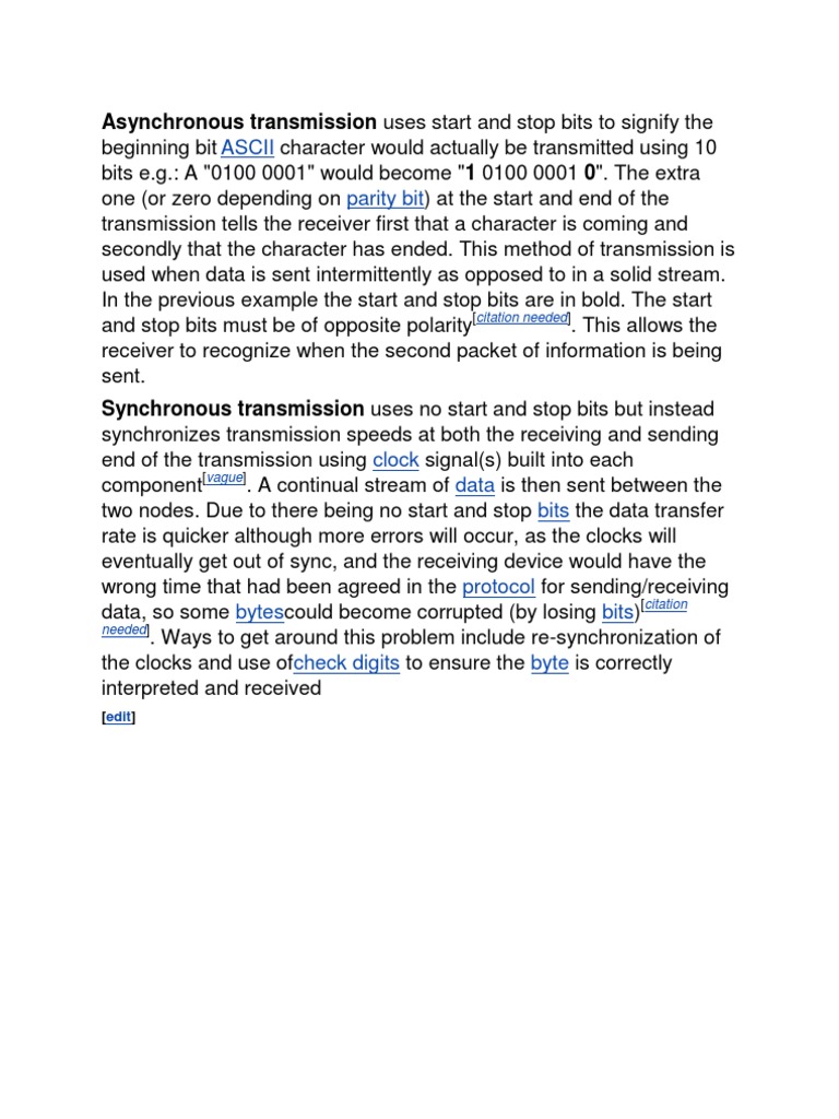 A Synchronous Transmission | PDF | Data Transmission | Modulation