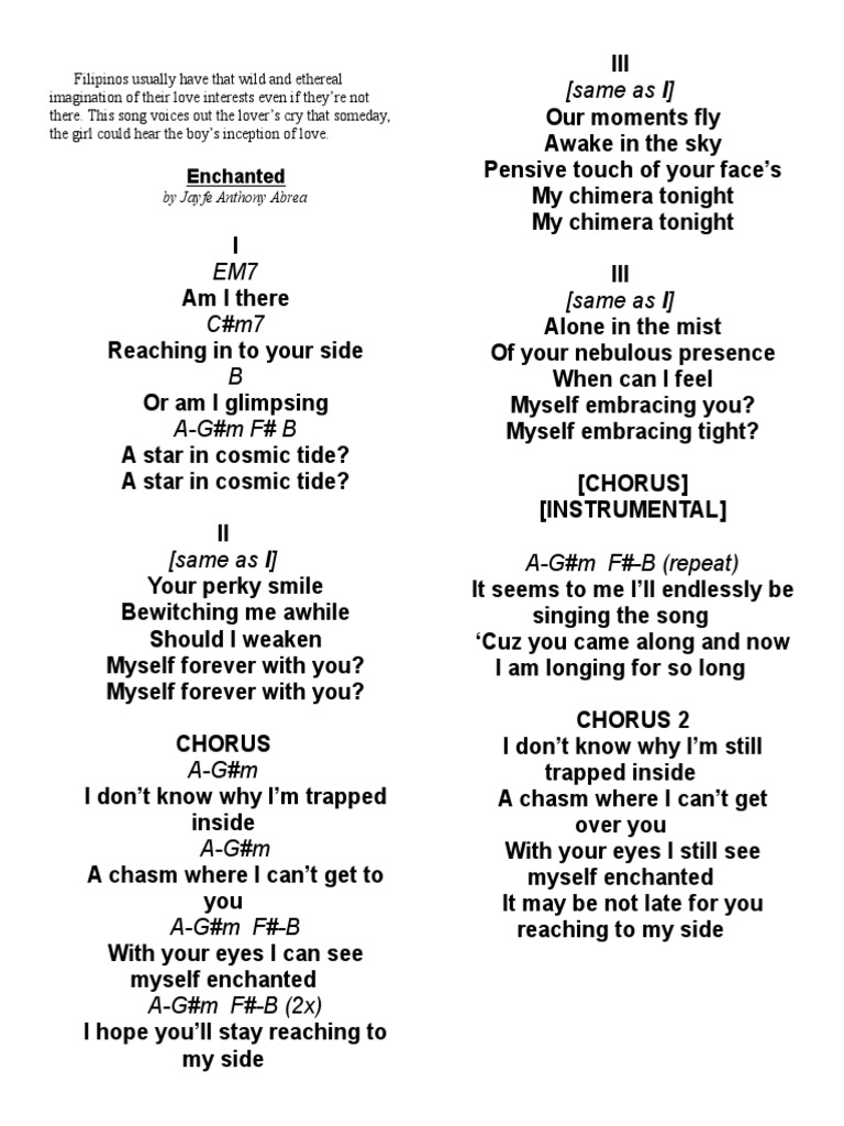 Enchanted (Lyrics) | PDF
