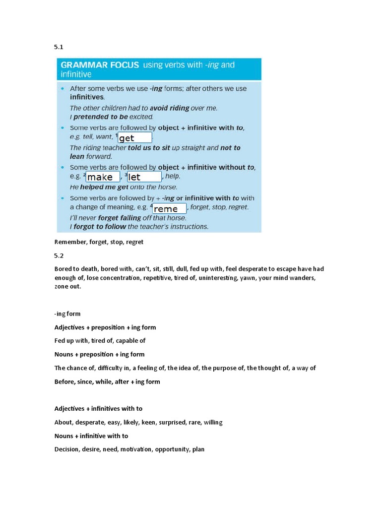 Adjectives + Preposition + Ing Form | PDF | Noun | Plural