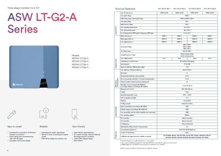 AISWEI New Energy Technology Three phase inverters 3 to 6 kW Datasheet ...
