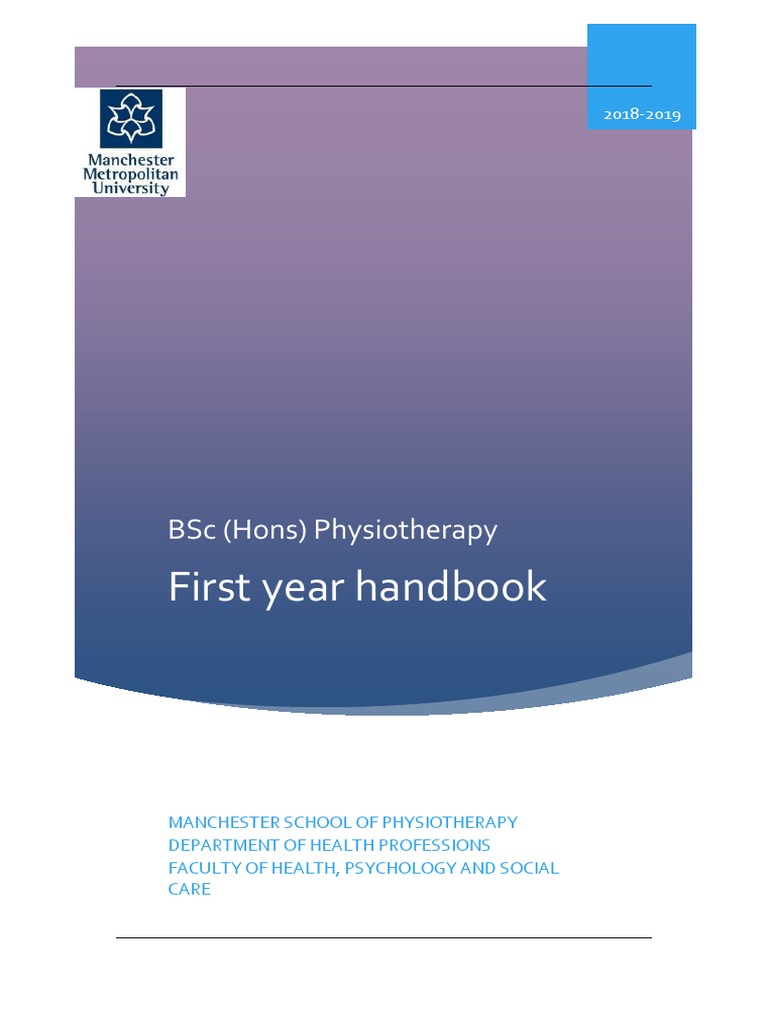 BSC Hons Physiotherapy First Year Handbook 2018 2021 | PDF | Turnitin ...