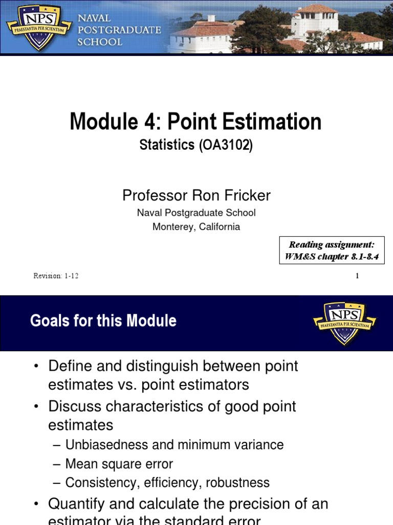 Module 4: Point Estimation: Statistics (OA3102) | PDF | Estimator | Mean Squared Error