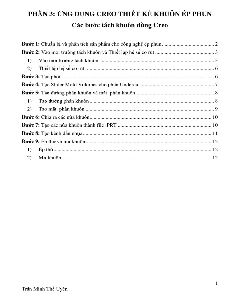 8-Phan 3-Các Bư C Tách Khuôn Dùng Creo | PDF