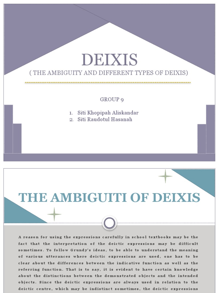 Deixis | PDF | Syntax | Interpretation (Philosophy)