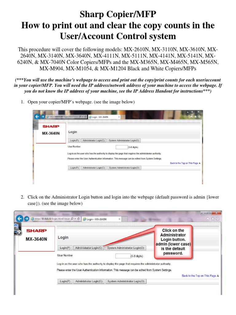 Print Count Management for Sharp MFPs | PDF | Computer File | Microsoft ...