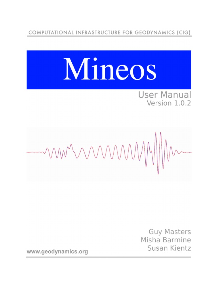 Mineos Manual | PDF | Computer File | Parameter (Computer Programming) Mineos Manual | PDF | Computer File | Parameter (Computer Programming)