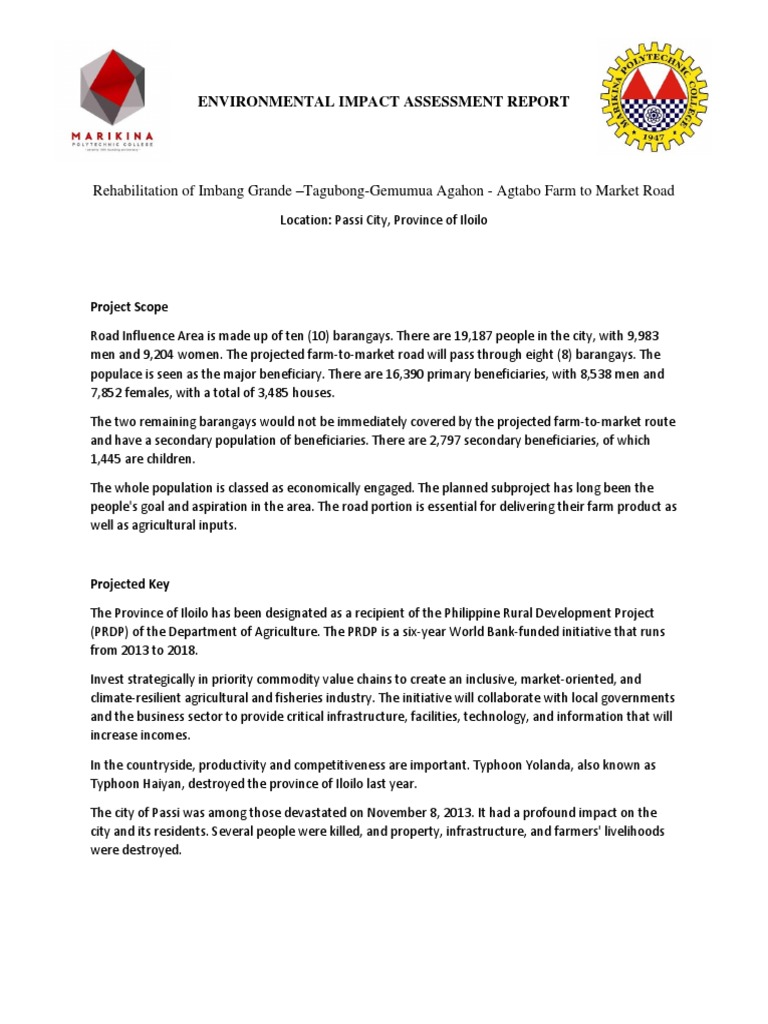Environmental Impact Assessment: Iloilo Road Project | PDF | Waste ...