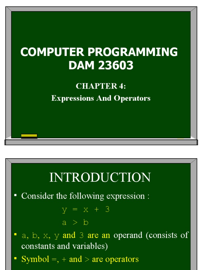 Computer Programming DAM 23603: Expressions and Operators | PDF | Arithmetic | Division ...