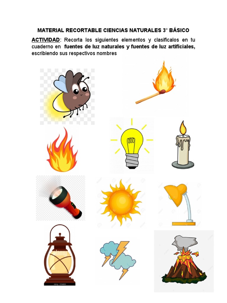 Cuaderno en Fuentes de Luz Naturales y Fuentes de Luz Artificiales ...