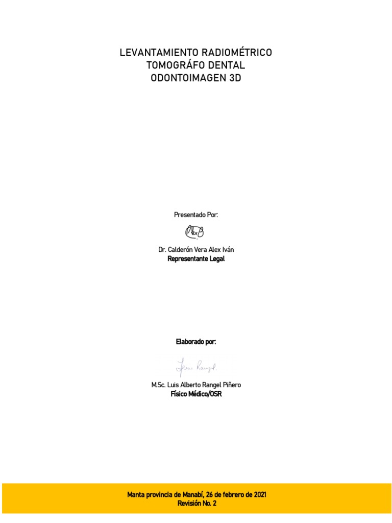 Levantamiento Radiométrico Tomográfo Dental Odontoimagen 3D: Presentado ...