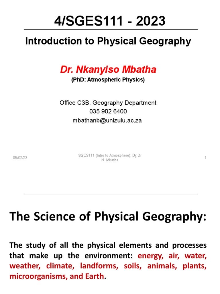 4/SGES111 - 2023: Introduction To Physical Geography | PDF | Atmosphere ...