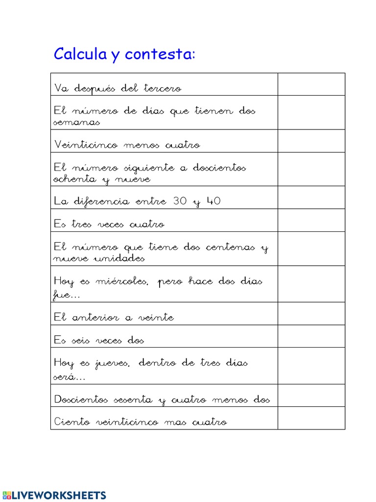Calcula y Contesta | PDF