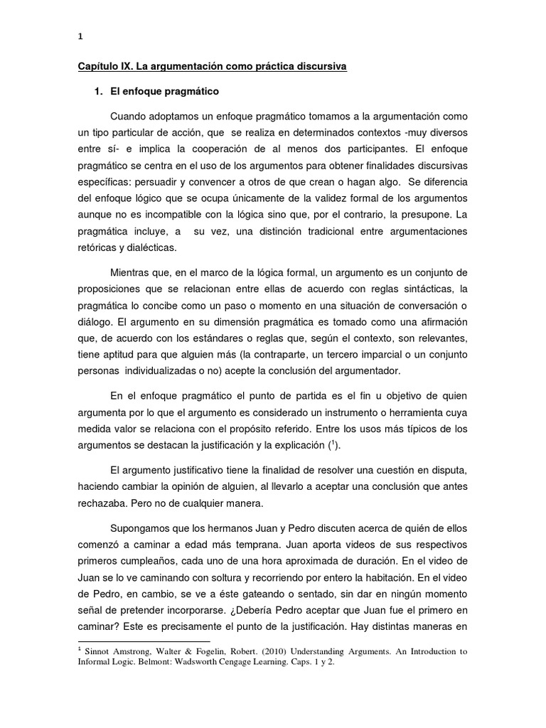 Capitulo IX - La Argumentación Como Práctica Discursiva - Revisado | PDF