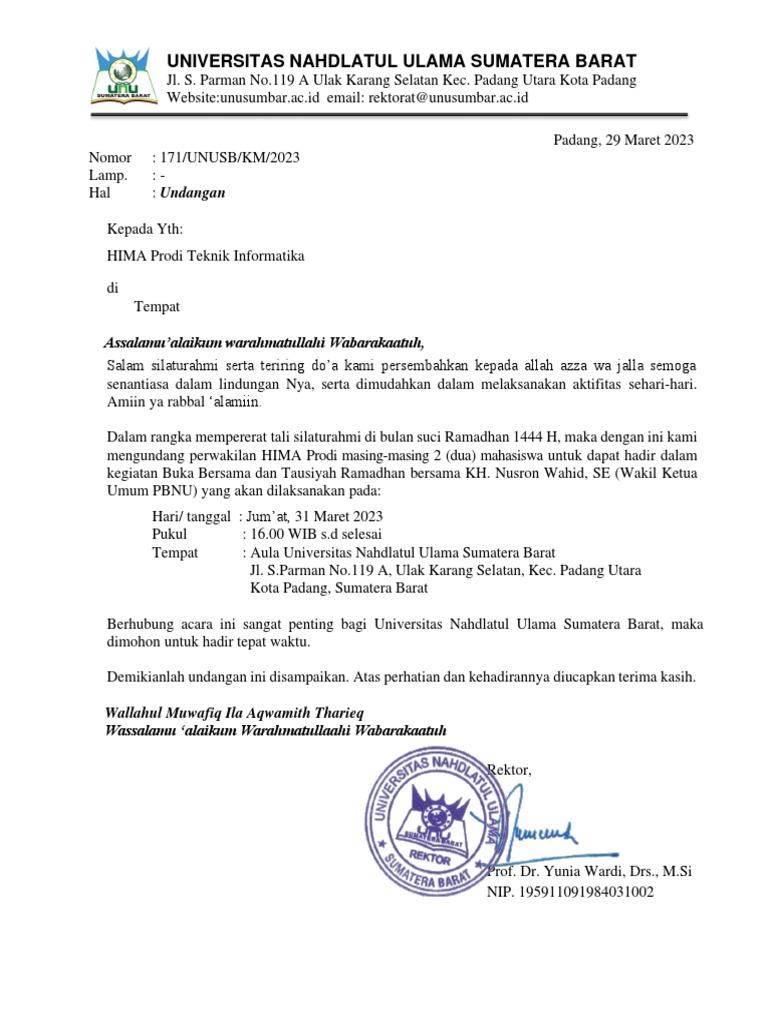 Undangan Buka Bersama-HIMA TIF | PDF | Kesehatan Holistik | Sains ...