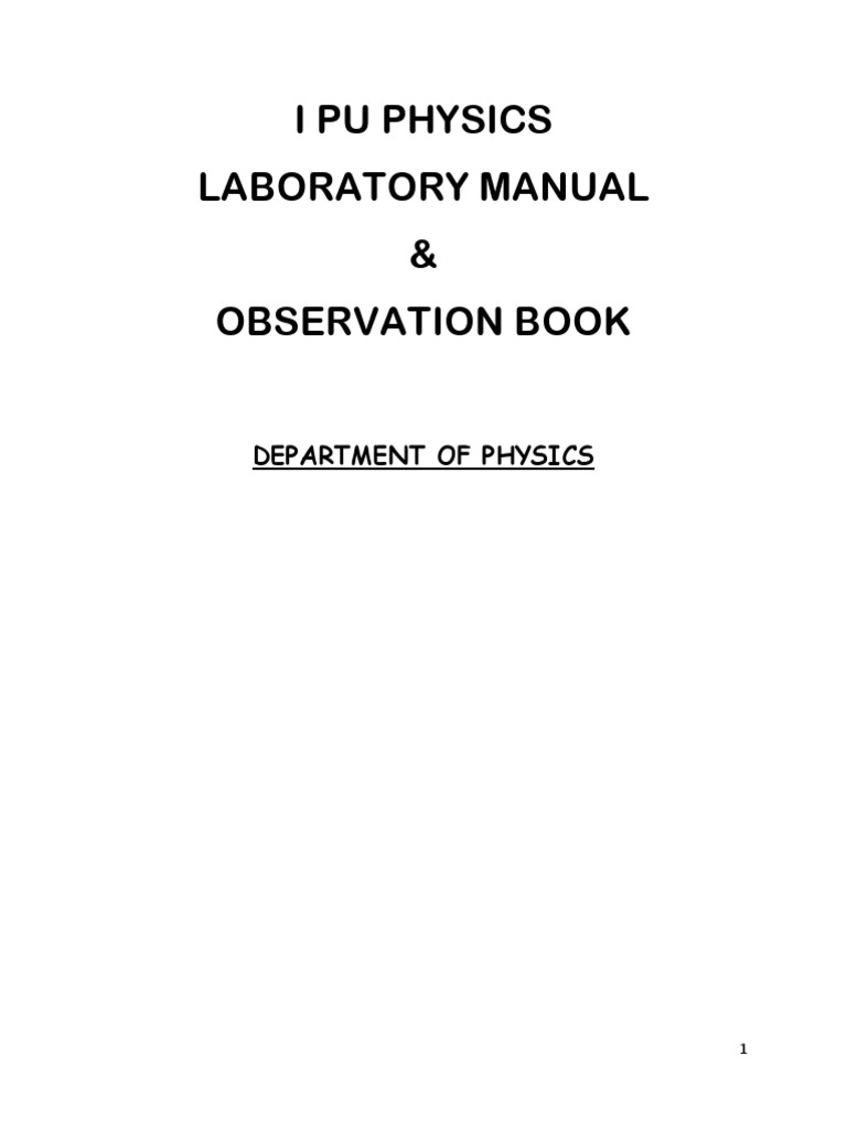 I Pu Physics Manual | PDF | Weighing Scale | Friction