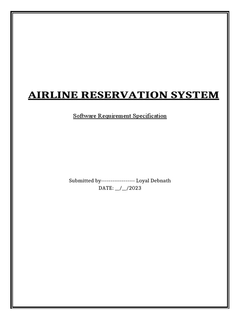 SRS - Airline Reservation System | PDF | Computer Program | Programming