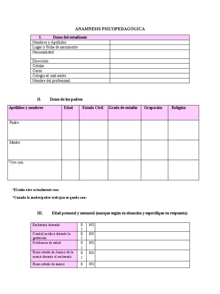 ANAMNESIS | Descargar gratis PDF | El embarazo | Amamantamiento