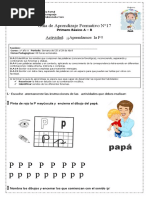 Cuadernito Lectoescritura Conozco La Letra P | PDF