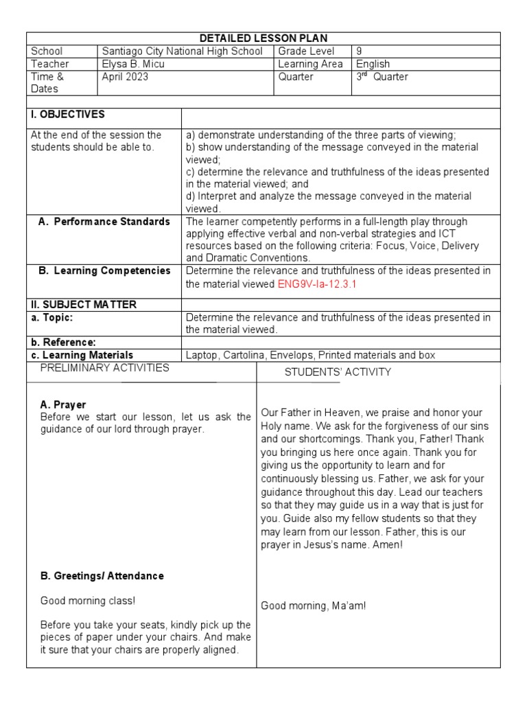 Determining Relevance and Truthfulness Final DLP | PDF | Communication ...