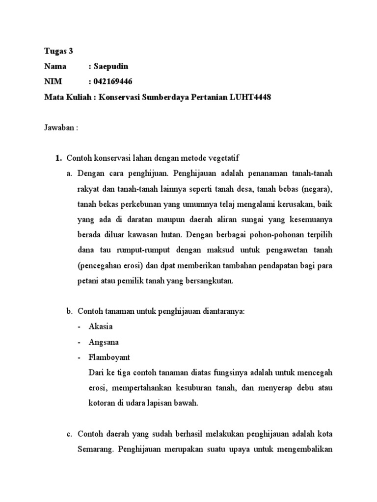 Konservasi Lahan Pertanian | PDF | Griya & Taman | Teknologi & Rekayasa