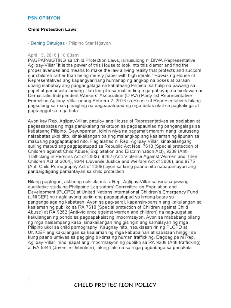 Child Protection Policy File 2 | PDF