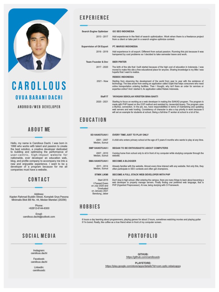 CV Carollous Dachi | PDF | World Wide Web | Internet & Web