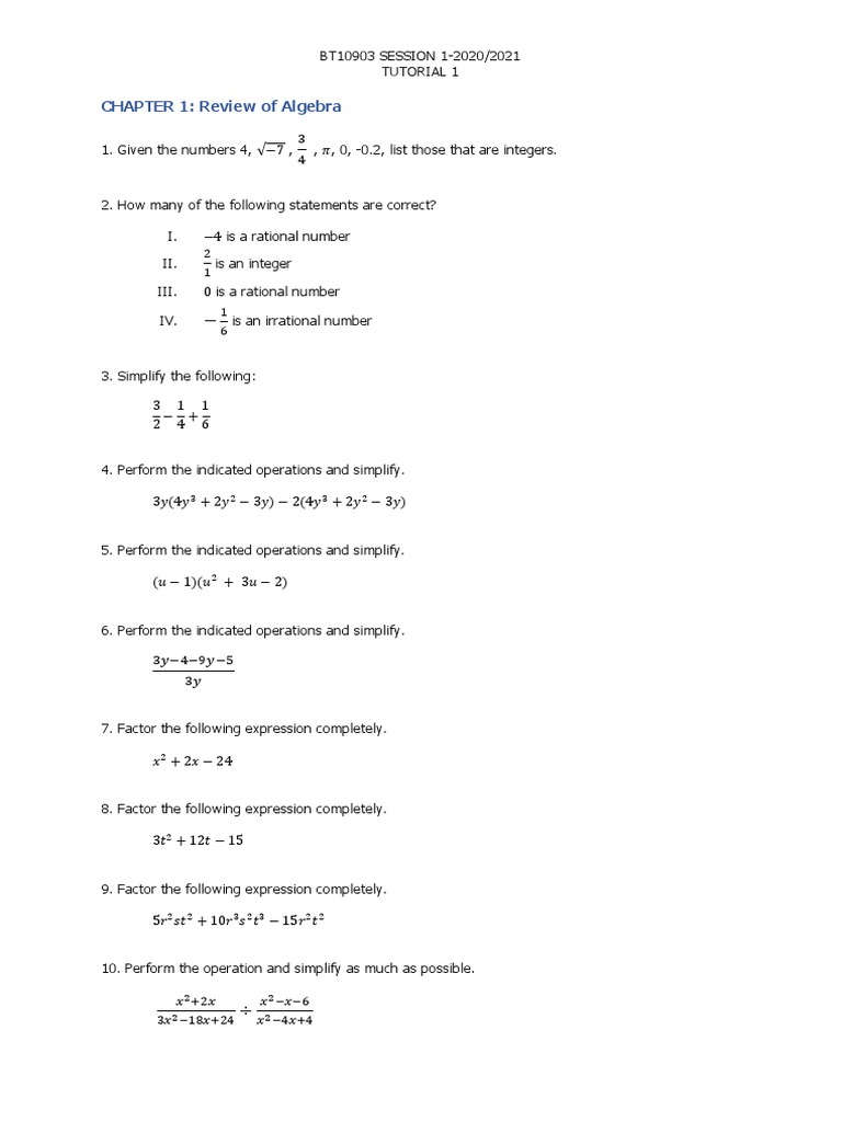 Tutorial Chapter 1 | PDF
