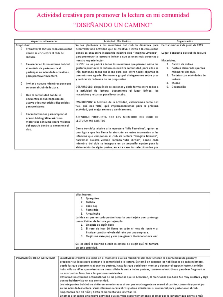 Actividad de Lectura Creativa | PDF