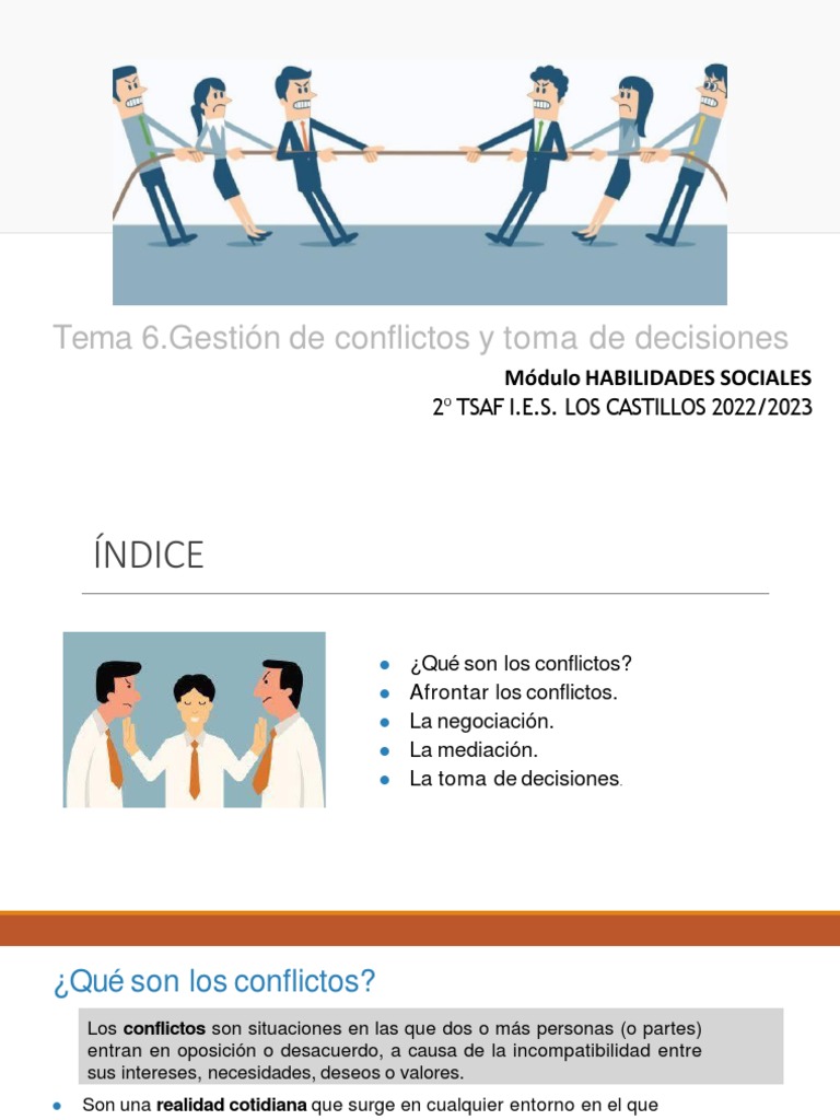 HHSS Tema 4 Gestión de Conflictos y Toma de Decisiones 22-23 | PDF ...