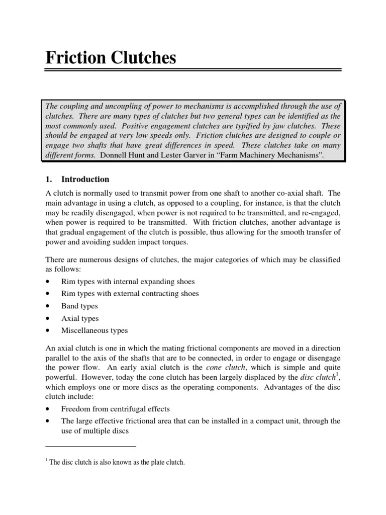 Understanding Mechanical Friction Clutches | PDF | Clutch | Friction