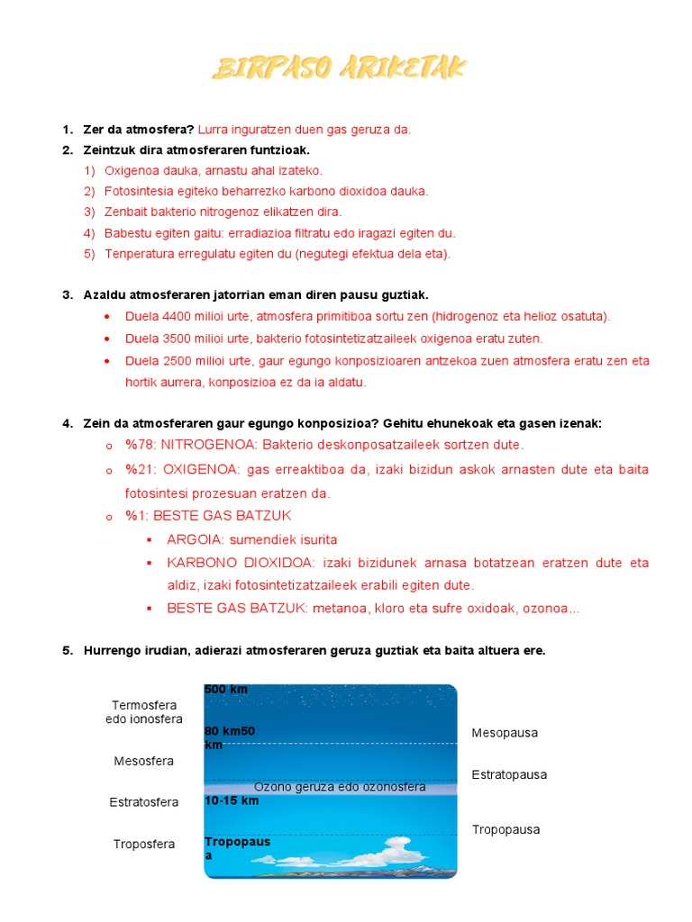 Birpaso Ariketak EBATZITA | PDF