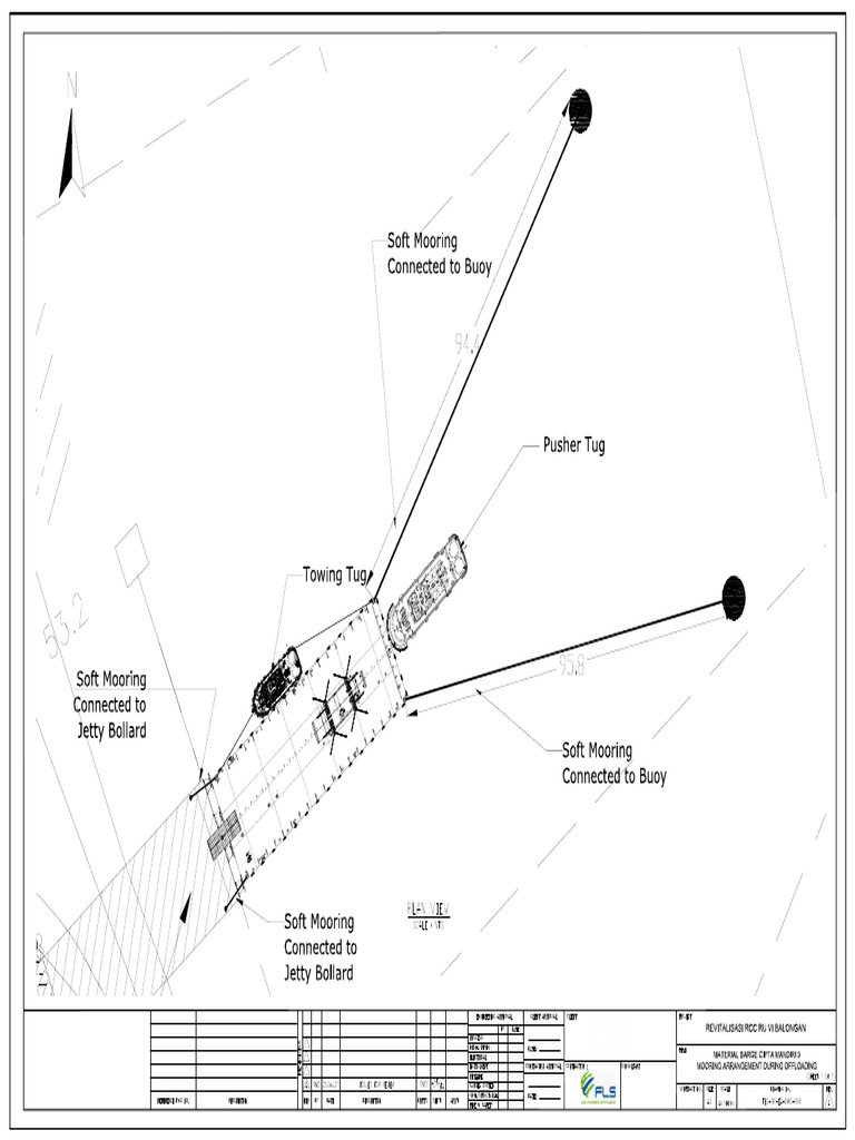 Mooring Arrangement of Barge CM 9 During Offloading | PDF