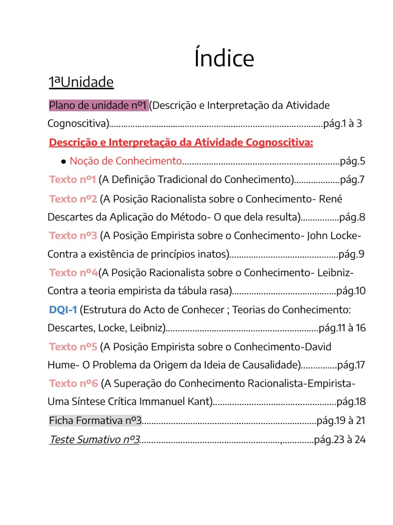 Ã - Ndice Do 11 Ano. | PDF