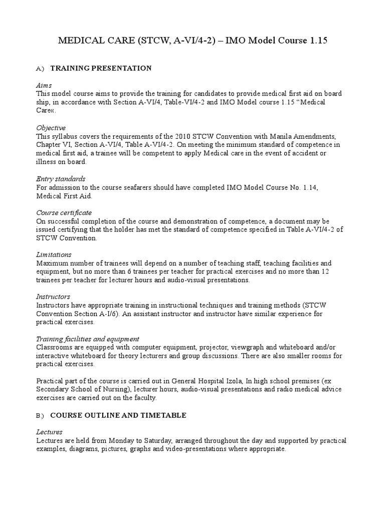 MC - Course Outline and Training Syllabus | PDF | Teachers | Nursing