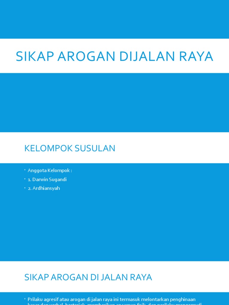 Sikap Arogan Di Jalan Raya | PDF