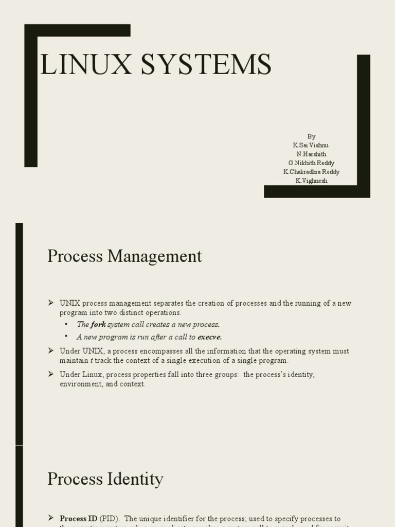 On Process Management-LINUX | PDF | Computer File | File System