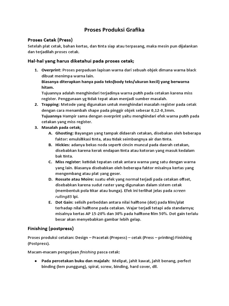 Proses Produksi Grafika | PDF