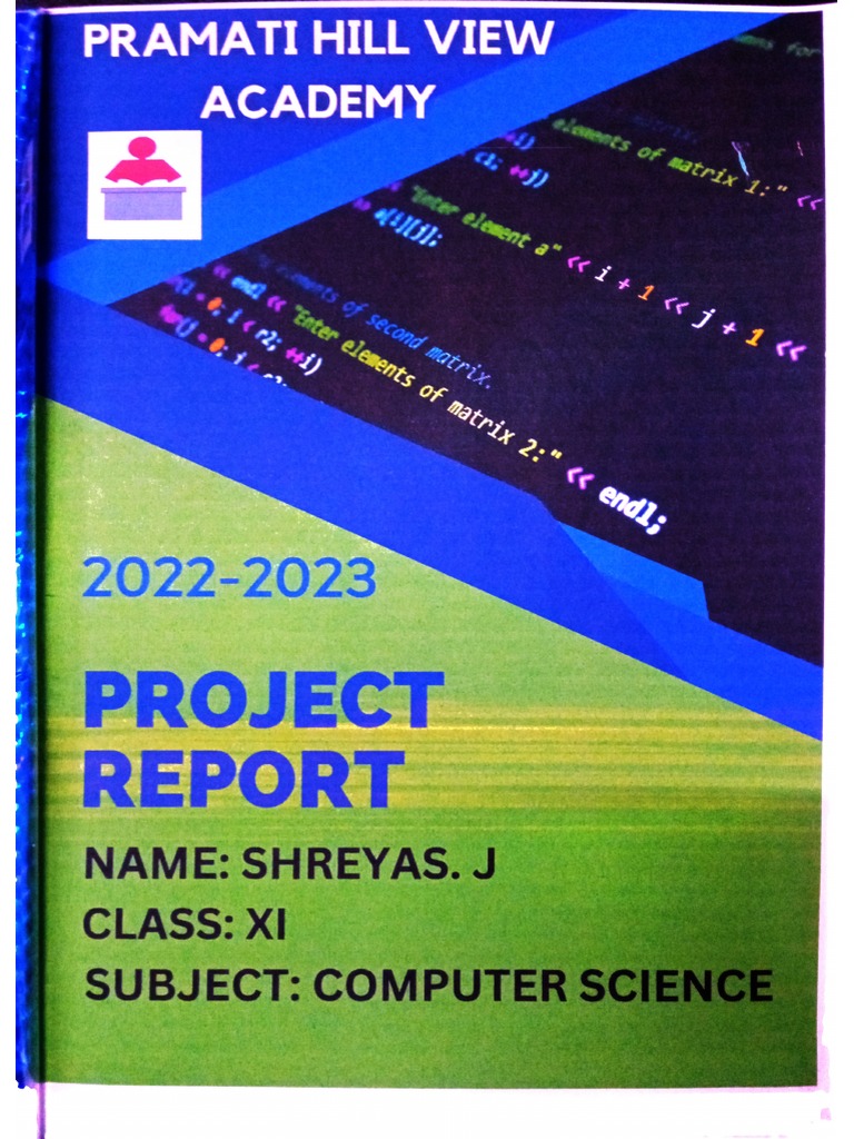 Computer Science Project Class 11 | PDF