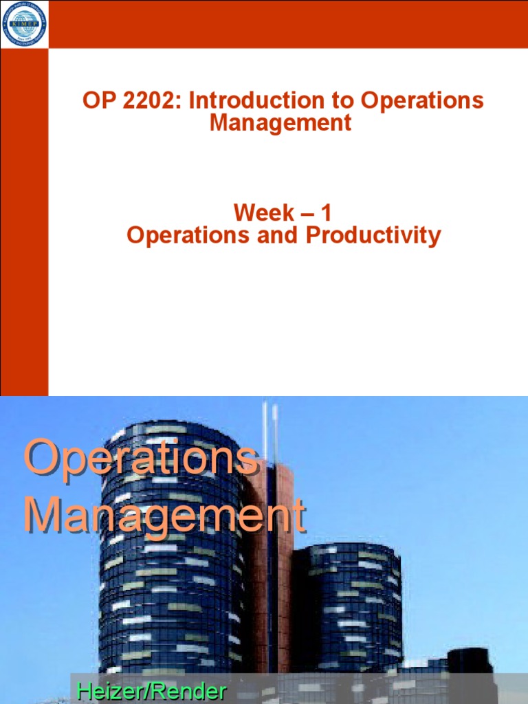 Om Lec w1 | PDF | Operations Management | Supply Chain