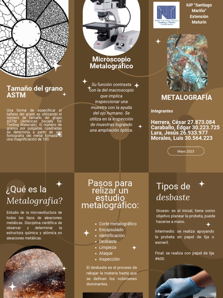 Triptico Metalografia | Descargar gratis PDF | Materiales de construcción | Física Aplicada e ...