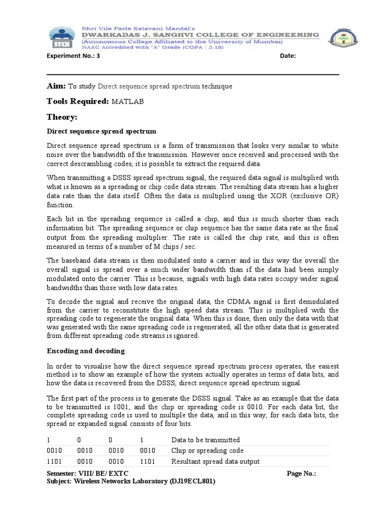 DSSS Writeup | PDF | Modulation | Radio
