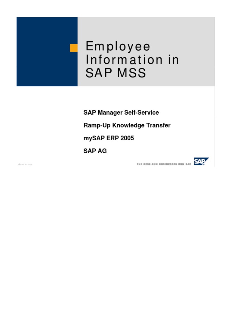 Employee Information in SAP MSS | PDF | Sap Se | Ibm Db2