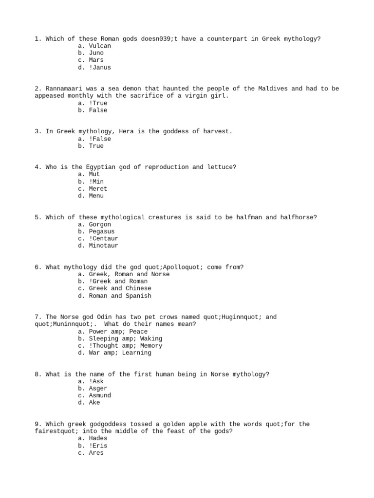 ENGL238 Exercise 9 | PDF | Hera | Deities